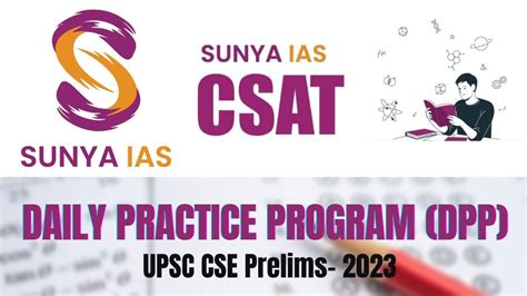 CSAT Daily Practice Program DPP UPSC CSE PRELIMS 2023 Sunya IAS YouTube