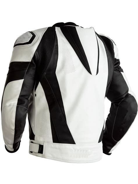Custom Black And White Leather Motorcycle Jacket Maker Of Jacket