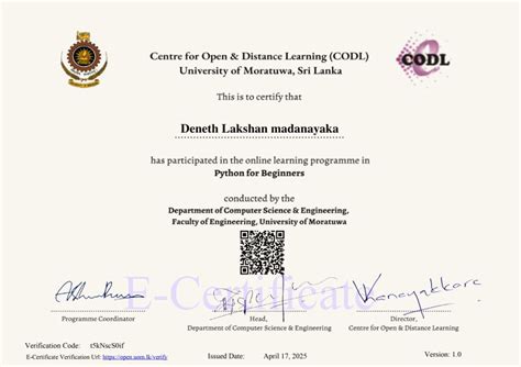 Python Onlinelearning Universityofmoratuwa Deneth Lakshan