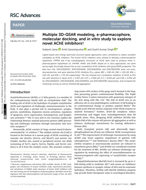 PDF Multiple D QSAR Modeling E Pharmacophore Molecular Docking And In Vitro Study To