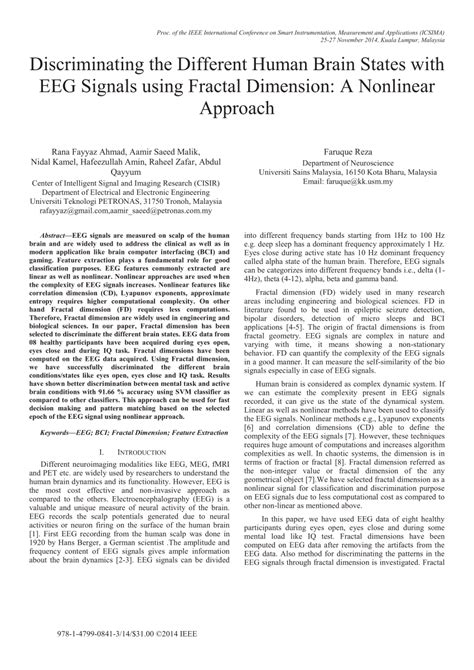 Pdf Discriminating The Different Human Brain States With Eeg Signals