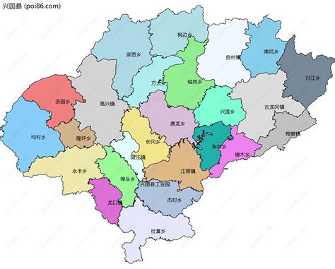 兴国县POI数据 边界 建筑轮廓 铁路轨道 道路路网 水域 水系水路 GeoJSON Shapefile 赣州市 江西省 POI数据 POI数据