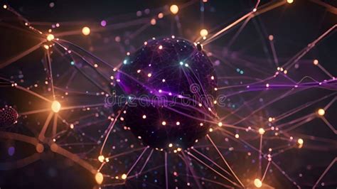 Futuristic Network Data Visualisation With Glowing Nodes And Connections Design Stock Video