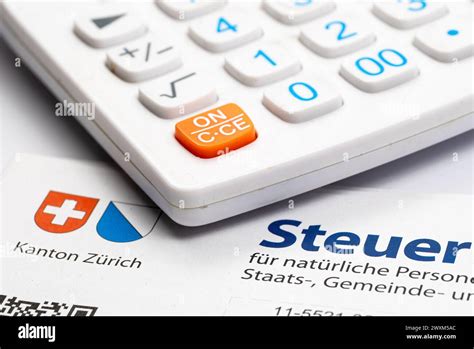 Zürich Switzerland February 17 2024 Swiss Tax Declaration Form In