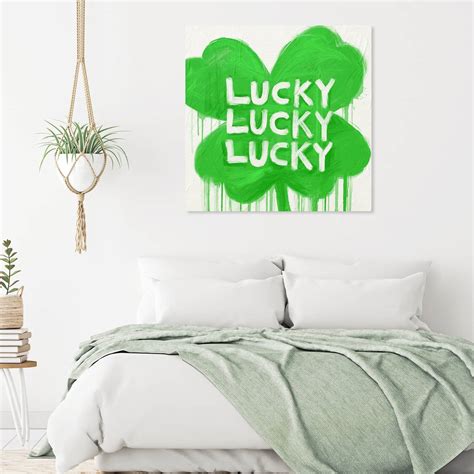 모모스케치 행운의 네잎클로버 일러스트 캔버스그림액자 행운 가득한 네잎클로버 캔버스