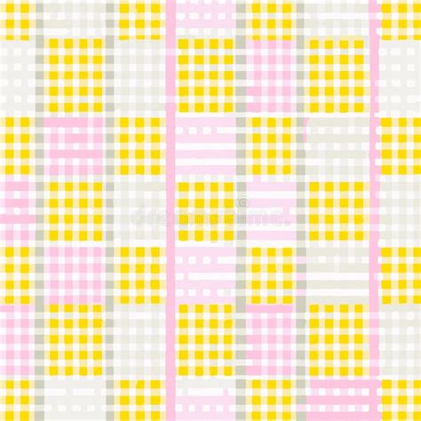 Colorful Check Pattern With Small Yellow Dots Vector Background Style