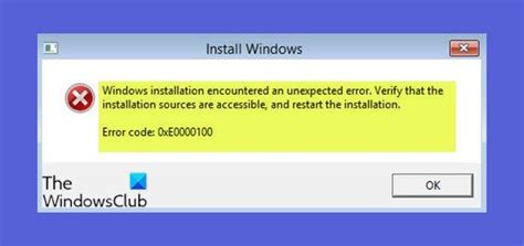 Windows Installation Encountered An Unexpected Error Fix