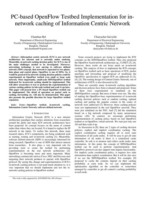 Pdf Pc Based Openflow Testbed Implementation For In Network Caching Of Information Centric Network