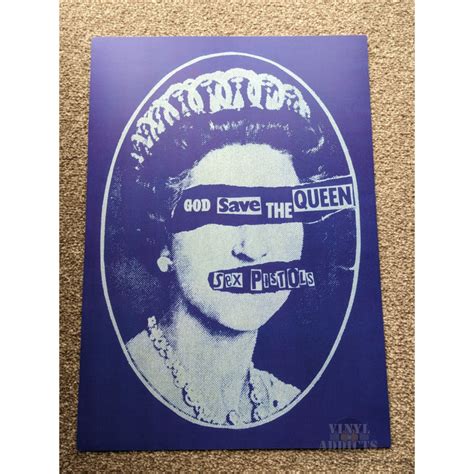 Sex Pistols God Save The Queen Blue A3 Poster Vinyl Addicts
