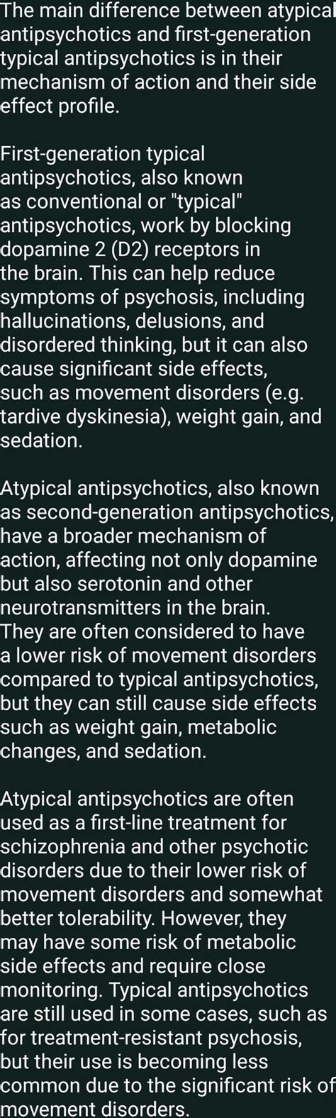 The Main Difference Between Atypical Antipsychotics And First Generation Typical Antipsychotics