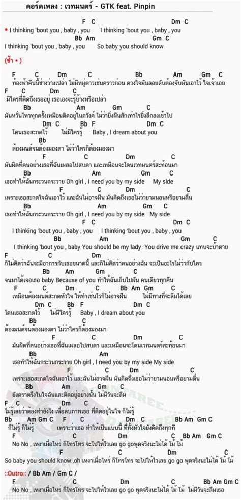 คอร์ดเพลง เวทมนตร์ Gtk Feat Pinpin เวทมนตร์ คอร์ดกีต้าร์ คอร์ด ง่ายๆ