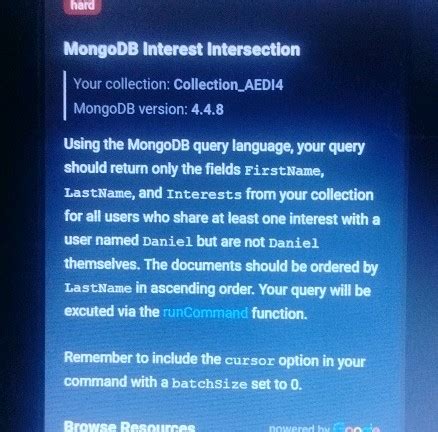 MongoDB Interest Intersection Your Collection StudyX