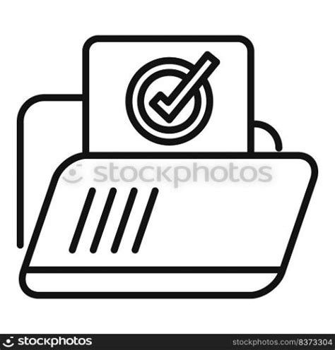 Approved Folder Icon Outline Vector Complete Work Control Trust Approved Folder Icon Outline
