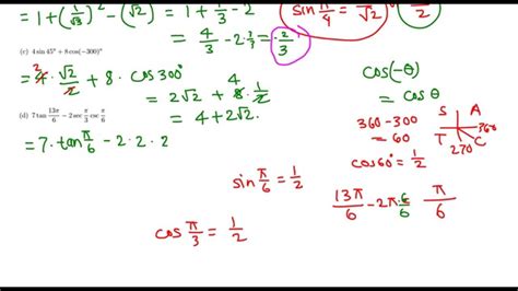 Trigonometry Finding Exact Values Without A Calculator Youtube