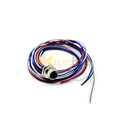 1m 전자 와이어가 있는 M12 5pin A 코딩 여성 패널 후면 장착 커넥터