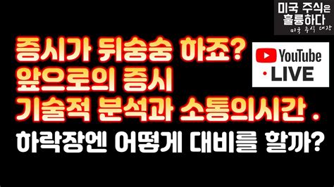 미국주식 앞으로의 증시는 하락장에 대비는 어떻게 할까 미주훌 소통방송 Youtube
