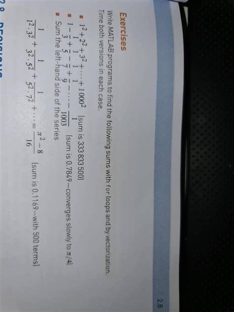 Solved Exercises Write MATLAB Programs To Find The Chegg