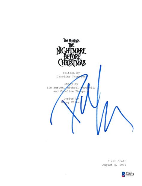 Danny Elfman Signed Nightmare Before Christmas Script Beckett Bas