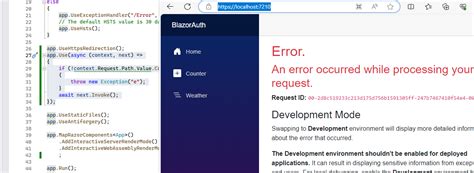 Asp Net Core How To Use New UseExceptionHandler And Error Page In Blazor Net Stack Overflow