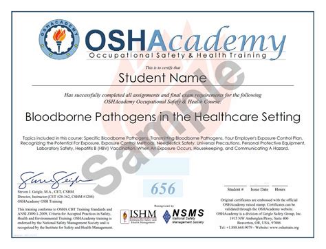 Osha 10 Certificate Template