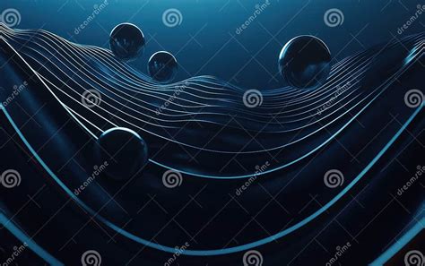 Abstract Representation Of Waves And Spheres Creating A Captivating Underwater Effect In Dark