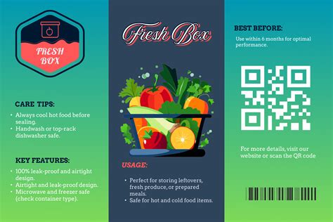 Food Container Label Design Figma