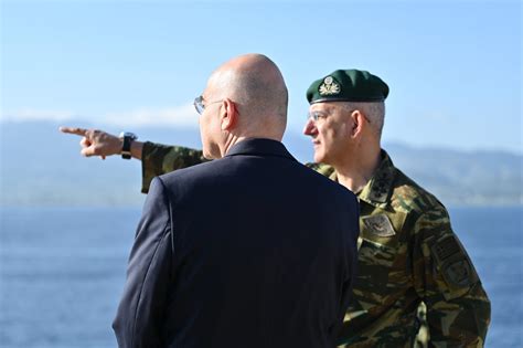 Επίσκεψη Ν Δένδια στο φυλάκιο της Ψερίμου Πτήση