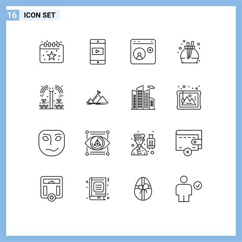 16 Universal Outline Signs Symbols Of Grower Scent Browser Perfume Social Media Editable Vector