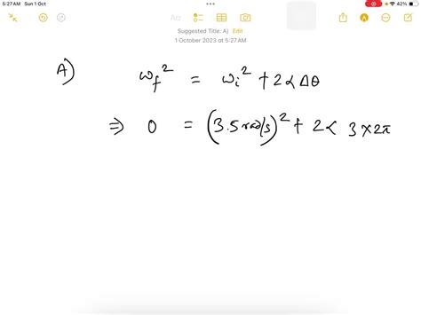 Solved A Phonograph Turntable Initially Rotating At 3 5 Rad S Is Switched Off It Travels 3