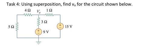 Solved Task Using Superposition Find V For The Circuit Chegg