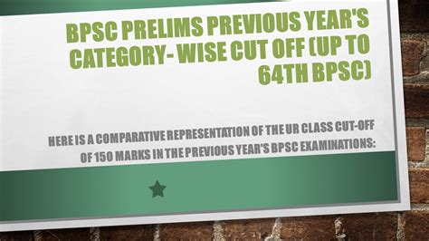 BPSC Prelims Previous Year S Cut Off Category Wise