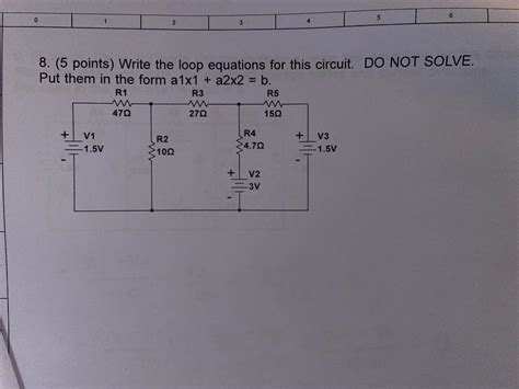 Solved 8 5 Points Write The Loop Equations For This