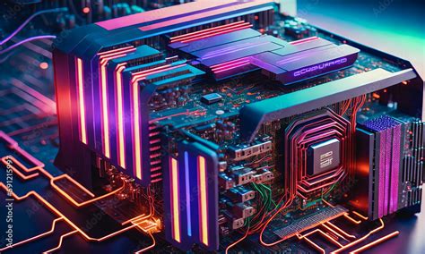 Quantum Computer Motherboard Quantum Processor Unit New Technologies Future Generative AI