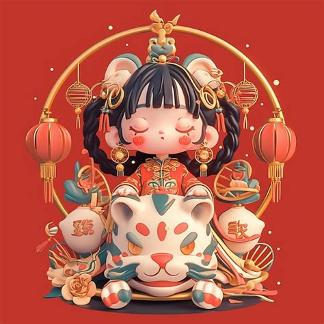 Premium Photo There Is A Cartoon Girl Sitting In A Tea Cup With A Cat Generative Ai