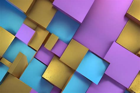 Premium Ai Image Square And Cube Geometric Structure On Glossy