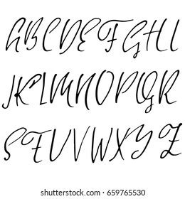 Hand Drawn Elegant Calligraphy Font Modern Stock Vector Royalty Free