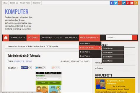 Cara Membuat Menu Didalam Sub Menu Pada Blog Darikomputer