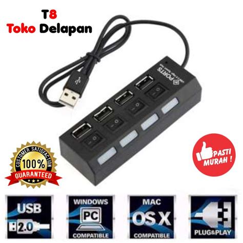 Jual USB HUB Saklar 4 Port In 1 Dalam 1 On Off 50 Cm 4 High Speed Output Shopee Indonesia