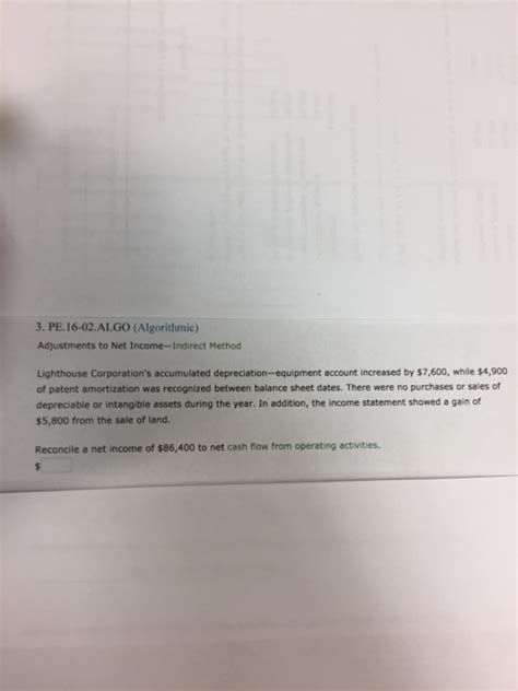 solved 3 pe 16 02 algo algorithmic adjustments to net