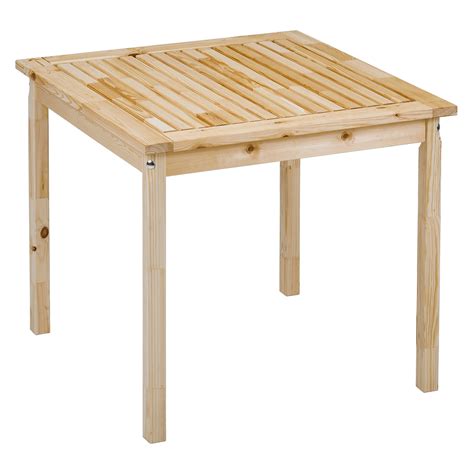 Нераздвижной садовый стол Interlink ХОЛЬМЕН 80 см X 80 см X 72 см дерево бежевый ️ купить по