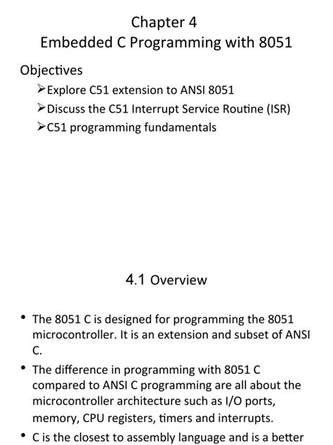 Embedded C Programming With 8051 Objectives Pdf Subroutine Scope