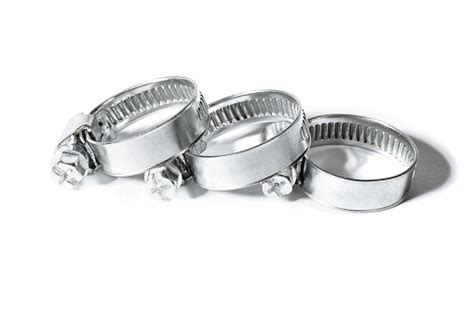 백색 배경에 가까운 매크로를 절연 호스 연결에 대 한 3 개의 금속 클램프 0명에 대한 스톡 사진 및 기타 이미지 0명 2 위 상 종류 가정 생활 Istock