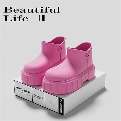Thick Soled Rain Boots Women Fashionable New Style Women Rain Boots Soft Soled Womens Shoes