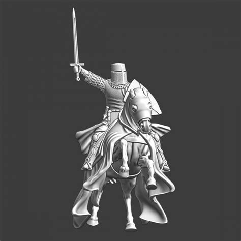 3d Printable Medieval Mounted Templar Knight By Northern Crusades