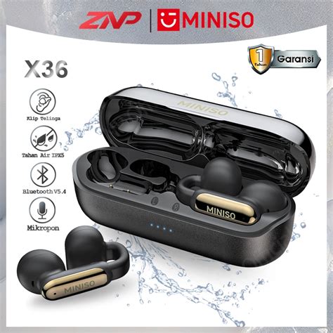 Jual ZNP X MINISO X Headset Ear Clip Bone Conduction TWS True Wireless Bluetooth V Earphone