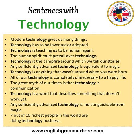 Sentences With Technology Technology In A Sentence In English Sentences For Technology