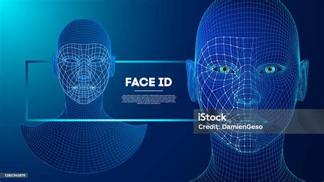 상세한 홍채와 동공이있는 로봇 푸른 눈 안드로이드 센서와 얼굴 정체성이 있는 얼굴 인식 컨셉 3d 스캐닝 가상현실에 대한 스톡 벡터 아트 및 기타 이미지 Istock