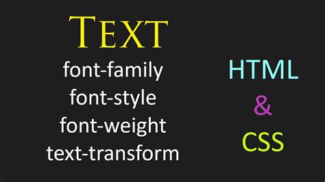Text And Font In Css Hmtl And Css Part 22 Youtube
