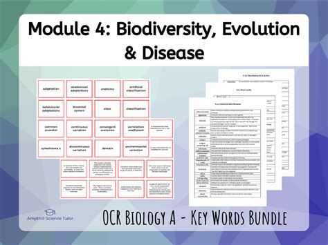 Biodiversity Evolution And Disease Ocr Key Words Teaching Resources
