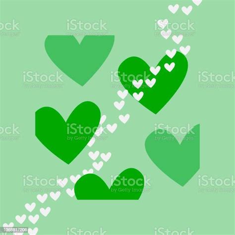 녹색과 흰색 하트와 복사 공간을 가진 정사각형 추상 엽서 0명에 대한 스톡 벡터 아트 및 기타 이미지 0명 공휴일 긍정적인 감정 표현 Istock